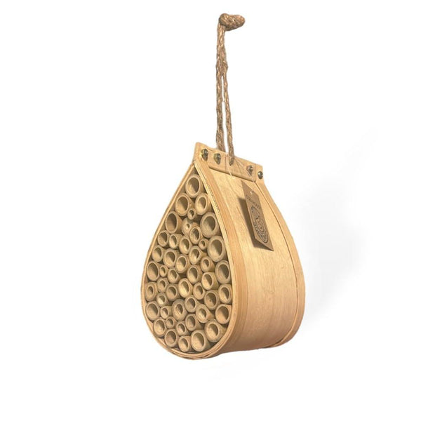 Pollinating Palace-Mason Bee House, Natural Hanging Wooden bee House H ...